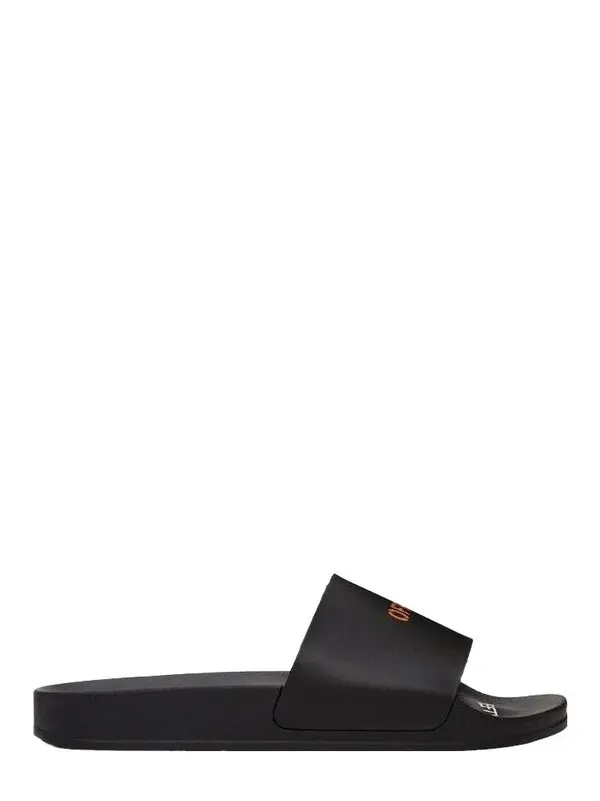 Off-White Logo Print Pool Slides - Black