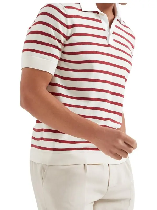 Brunello Cucinelli Cotton Polo Shirt - Cherry Color