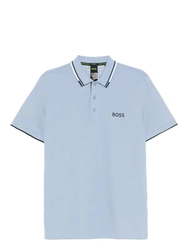 Hugo Boss Contrast-logo Polo Shirt - Blue
