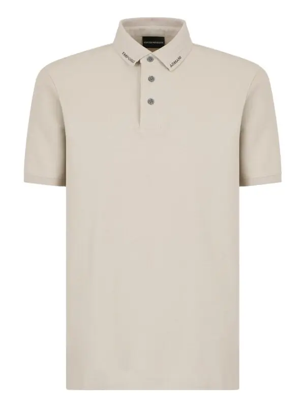 Emporio Armani Piquet Polo Shirt - Light Brown