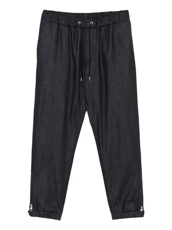 Moncler Logo Patch Tapered Trousers - Black