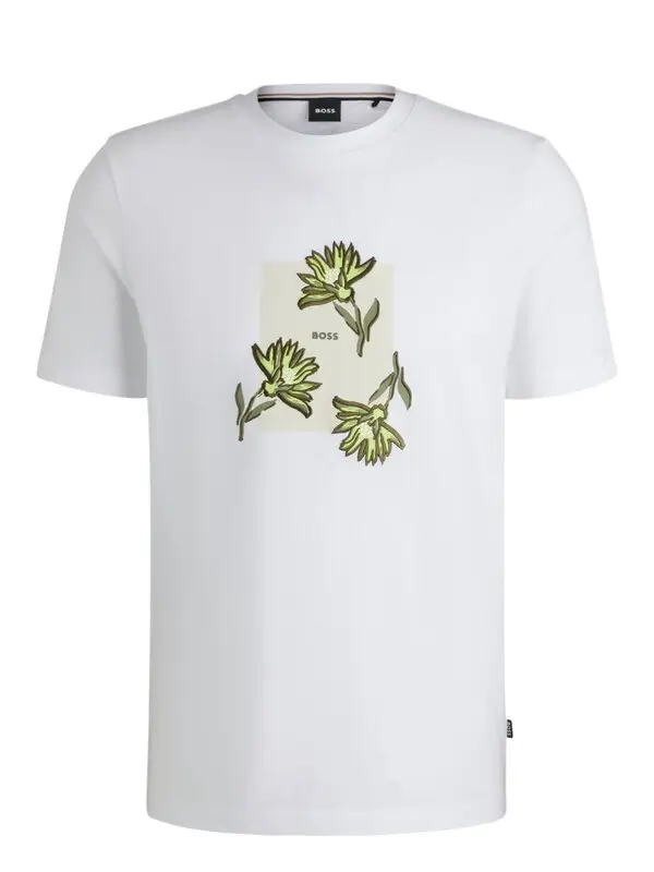 Hugo Boss Floral-artwork T-shirt - White