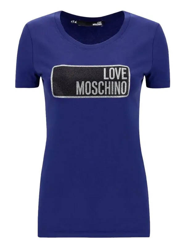 Moschino Print Glittered T-shirt - Blue