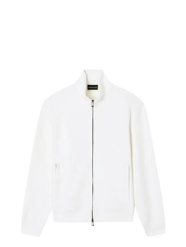 Emporio Armani Zip-up High Neck Sweatshirt - White