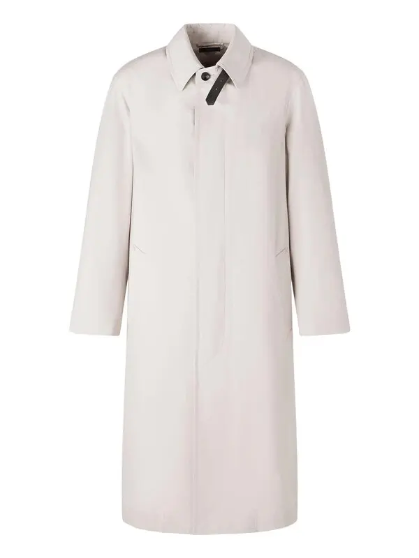 TOM FORD Leather-trimmed Cotton And Silk-blend Overcoat - Beige