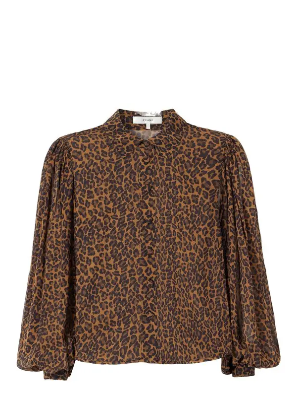 FRAME Leopard-print Silk Crepe De Chine Blouse - Leopard Print