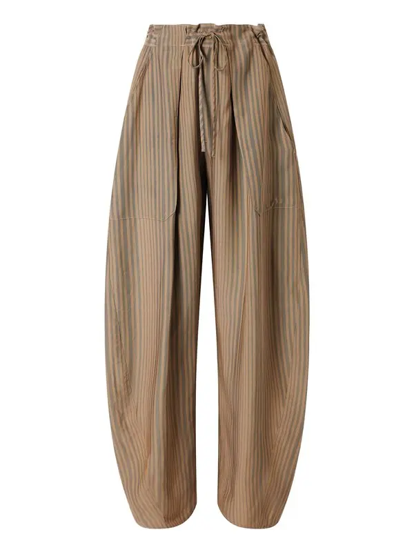 KALLMEYER Clemence Striped Twill Wide-leg Pants - Beige