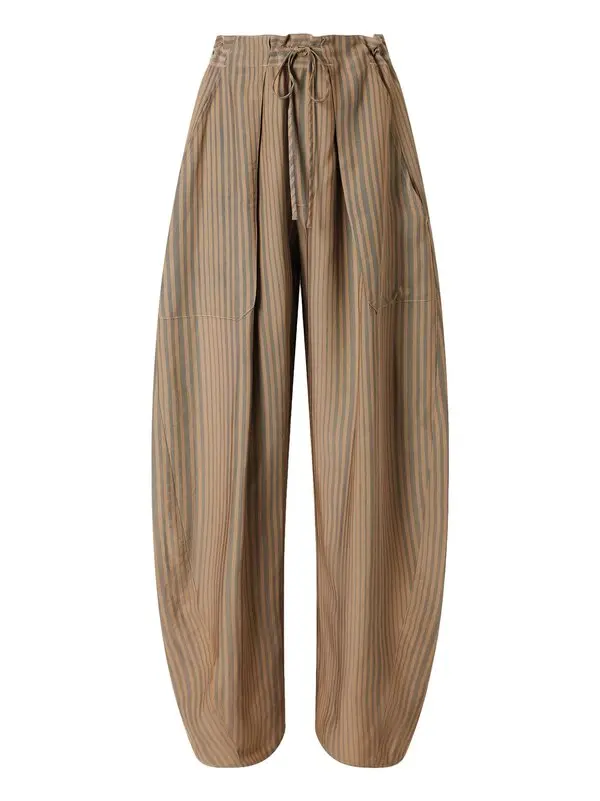 KALLMEYER Clemence Striped Twill Wide-leg Pants - Neutrals