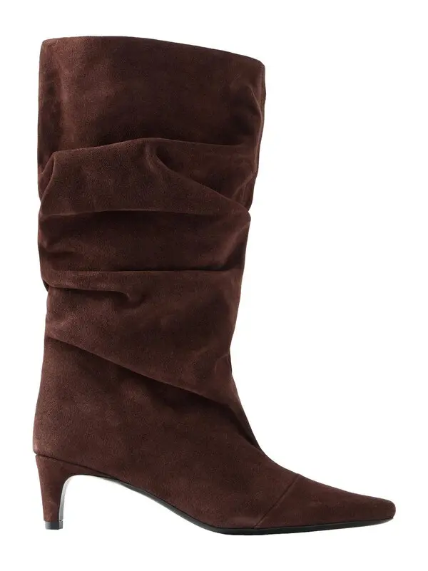 Staud Wally Suede Knee Boots - Brown