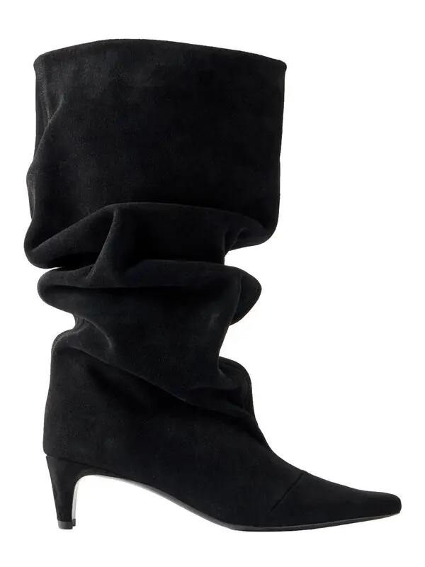 Staud Wally Suede Knee-high Boots - Black