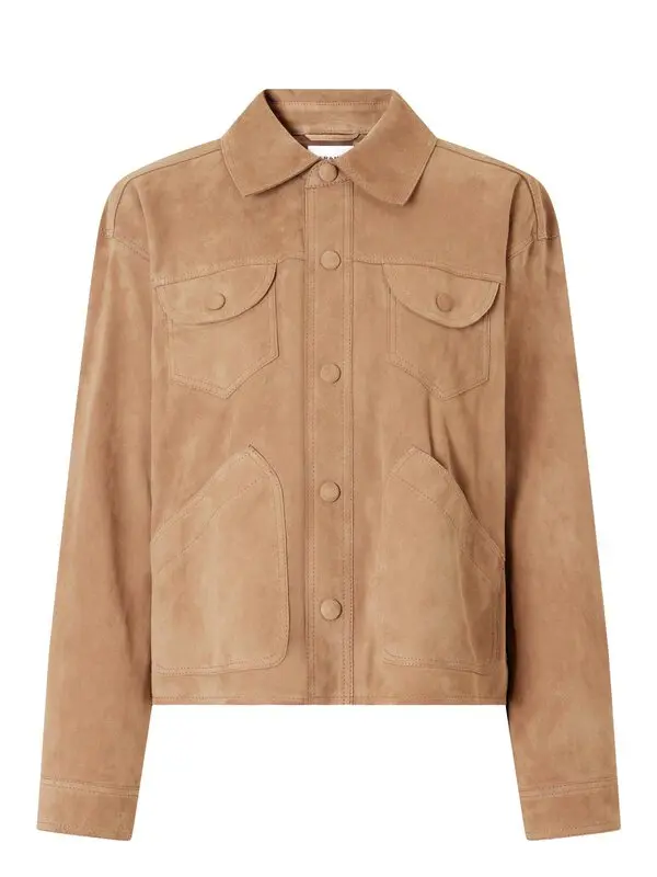 FRAME Utility Suede Jacket - Neutrals