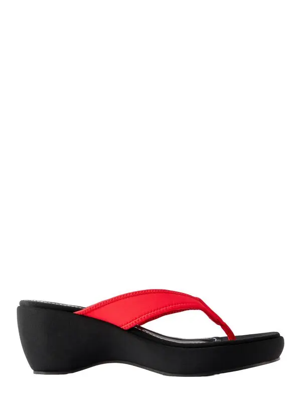 Staud Remy Woven Wedge Sandals - Black