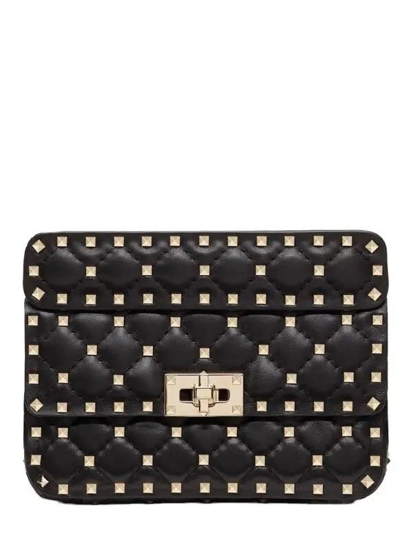 Valentino Garavani Rockstud Spike Small Leather Shoulder Bag - Black