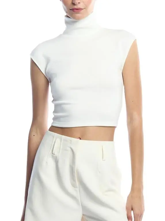 LBLC THE LABEL Winslow Sleeveless Turtleneck Top - Ivory