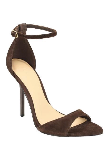 Guess Olivey Ankle Strap Stiletto Sandals - Dark Brown