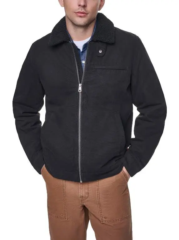 LEVI'S Western Utility Jacket With Faux Shearling Collar - Black