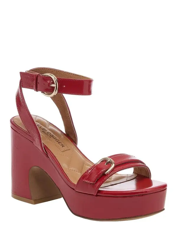 KELSI DAGGER BROOKLYN Wendy Ankle Strap Platform Sandal - Crimson