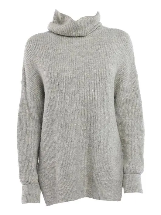 LBLC THE LABEL Jackie Turtleneck Sweater - Heather Grey