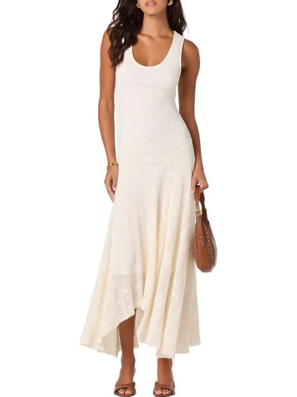 Astr The Label Freida Lace Asymmetrical Hem Dress - Cream