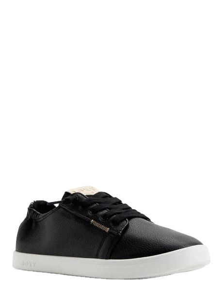 Roxy Mauka Sneaker With Faux Leather And Embroidery - Black