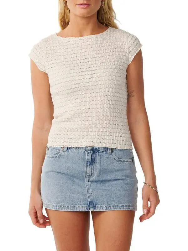 Rip Curl Bossa Nova Textured Open-knit Top - Bone