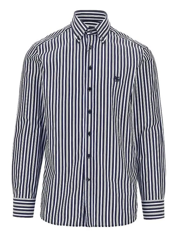 Etro Pegaso Logo Cotton Shirt - Blue