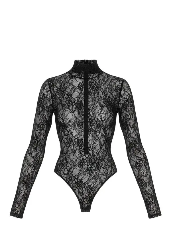 Andamane The Attico Ziggy Lace Bodysuit - Black
