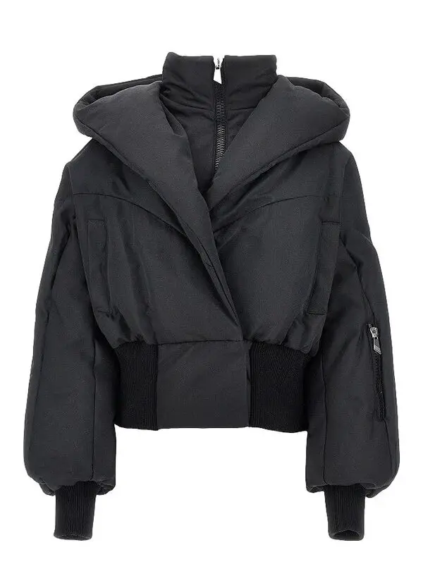 Attico Cotton-blend Padded Bomber Jacket - Black