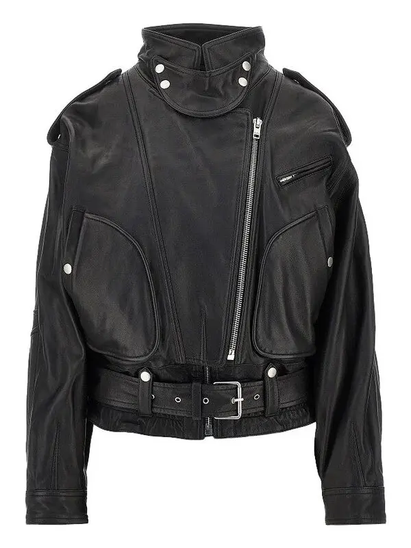 Isabel Marant Étoile Farza Leather Biker Jacket - Black