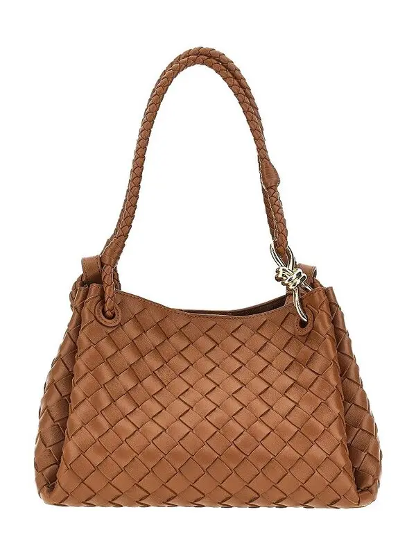 Bottega Veneta Intrecciato Leather Medium Parachute Bag - Brown