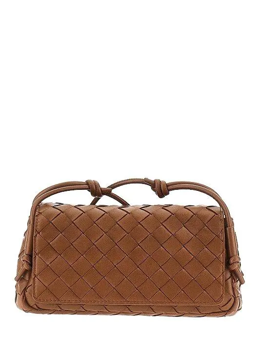 Bottega Veneta Notturno Intrecciato Nappa Leather Pouch - Brown