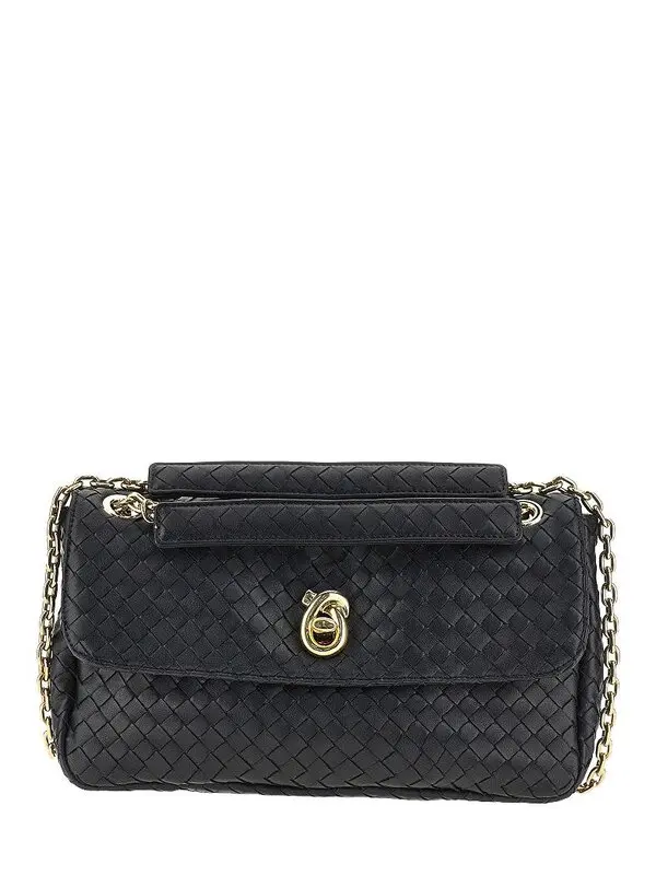 Bottega Veneta Intrecciato Nappa Leather Madison Bag - Black
