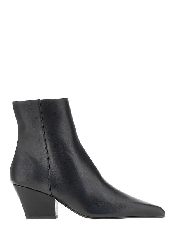 Paris Texas Jane Leather Ankle Boots With Pointed Toe - Black