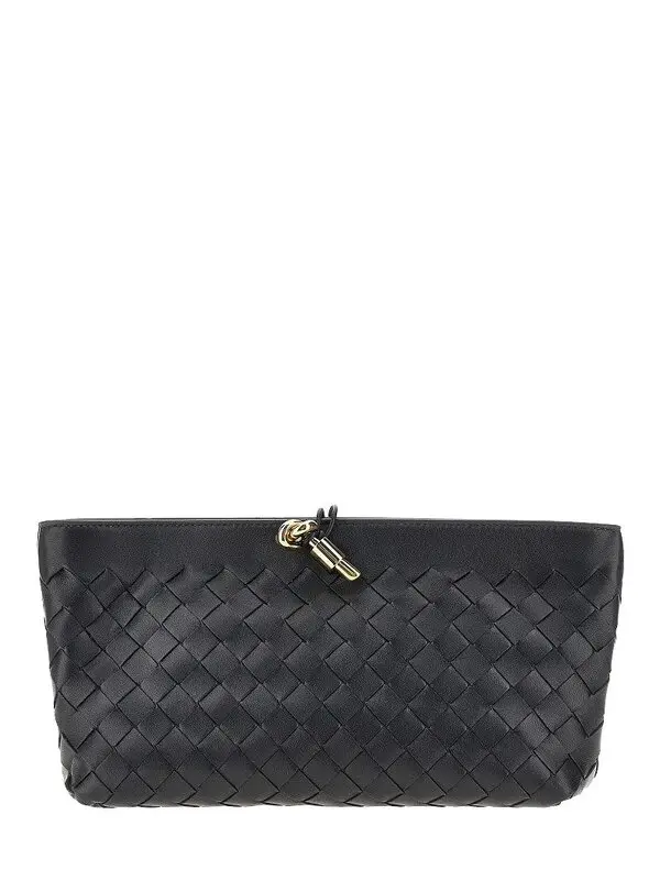 Bottega Veneta Intrecciato Nappa Leather Andiamo Pouch - Black