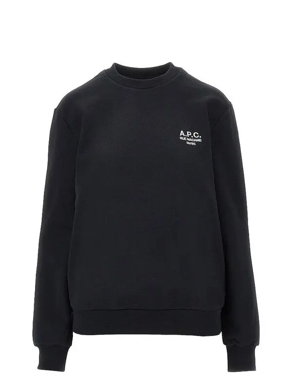 A.p.c. Crewneck Sweatshirt With Logo Embroidery - Black