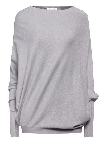 MANILA GRACE Knitted Crewneck Long Sleeve Sweater - Grey