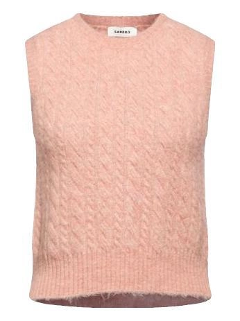 Sandro Sleeveless Cable-knit Crewneck Sweater - Pink