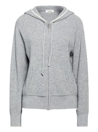 Sandro Wool And Cashmere Zip-up Hooded Cardigan - Grey