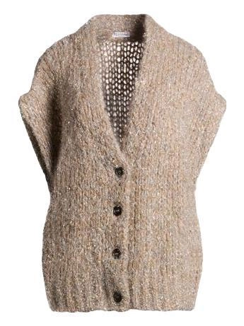 Brunello Cucinelli Mohair Wool Blend Cardigan - Beige