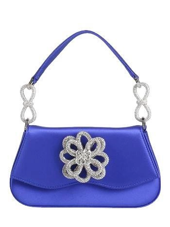 Mach & Mach Embellished Satin Baguette Bag - Blue