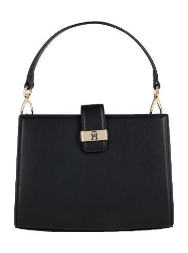 Tommy Hilfiger Structured Tote With Logo Clasp - Black