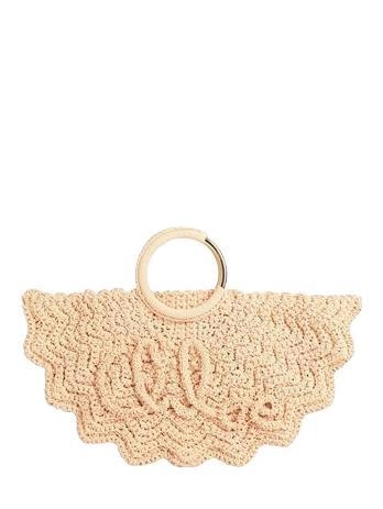 Chloé Handwoven Maxi Bag With Hoop Handle - Orange