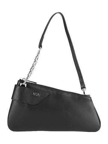 Gcds Leather Handbag With Logo Appliqu - Black