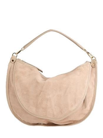 LAURA DI MAGGIO Dark Suede Maxi Hobo Bag - Beige