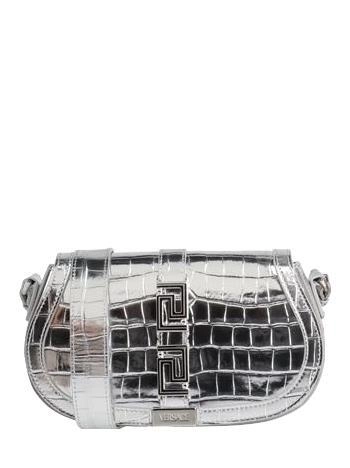 Versace Calfskin Cross Body Bag - Silver