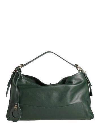 LAURA DI MAGGIO Pebbled Leather Tote With Twist-lock Fastening - Green