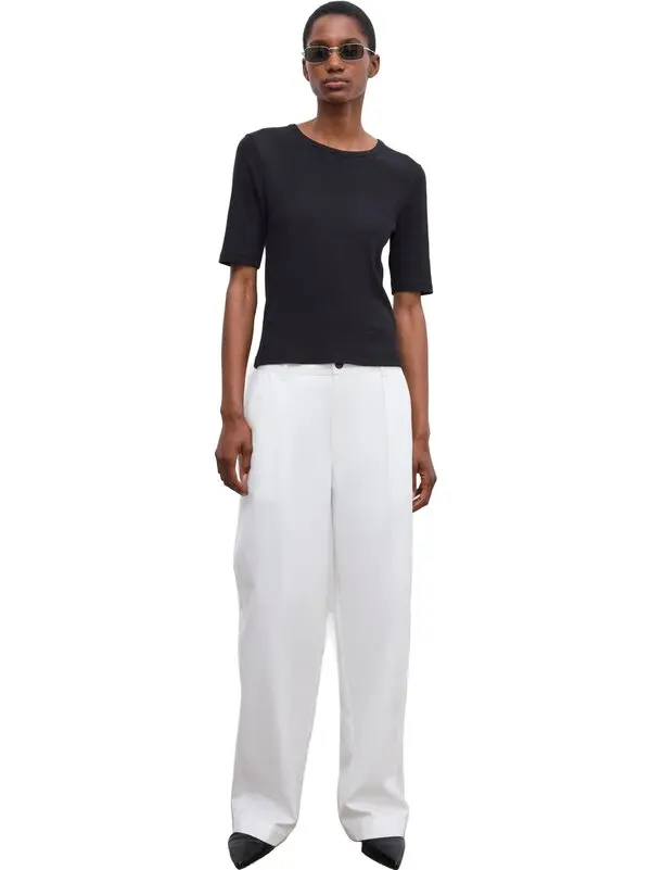HOUSE OF DAGMAR Fitted Rib T-shirt - Black
