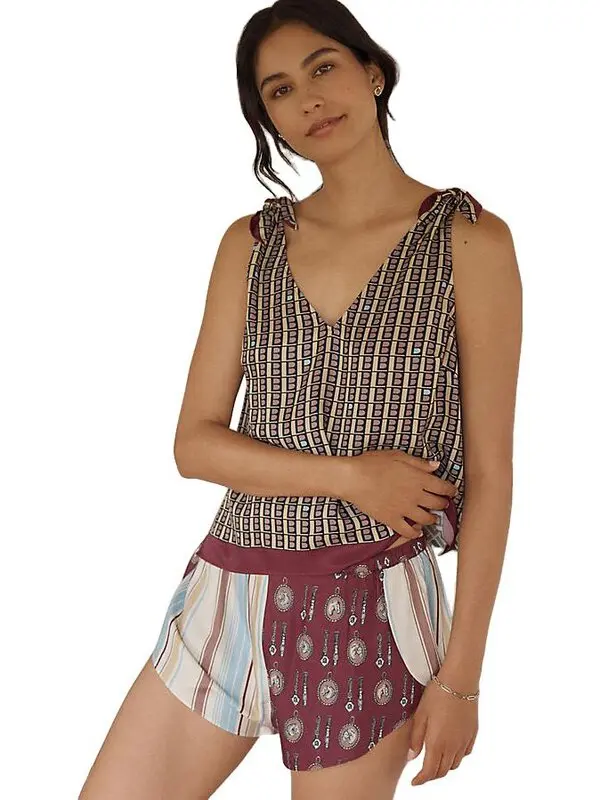 LYREBIRD Silken Split-print Shorts - Neutral Pattern