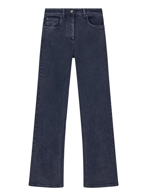 Giorgio Armani Slim-fit Flare Jeans In Overdyed Stretch Cotton Denim - Blue