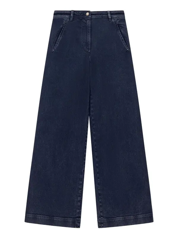 Giorgio Armani Wide-leg Stretch Cotton Denim Jeans - Blue